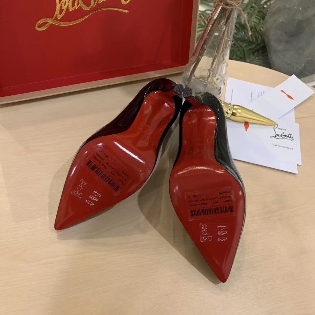 Christian Louboutin Black Patent Pigalle Plato 100mm Pumps - Victor Kicks